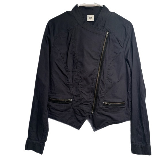 CAbi | Jackets & Coats | Cabi Twilight Moto Asymmetrical Jacket Navy ...
